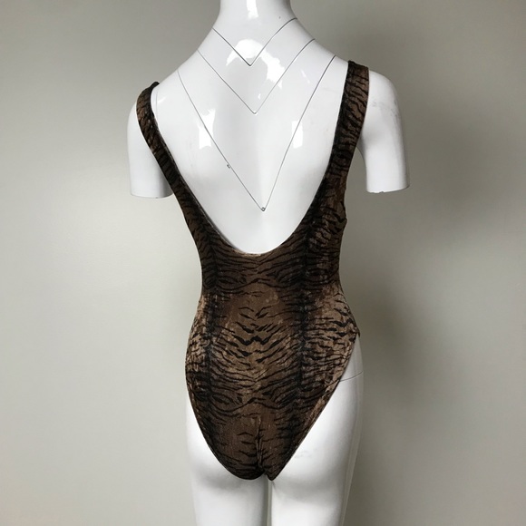 Tiger Mist | Tops | My Tiger Mist Cutout Velvet Animal Print Bodysuit ...